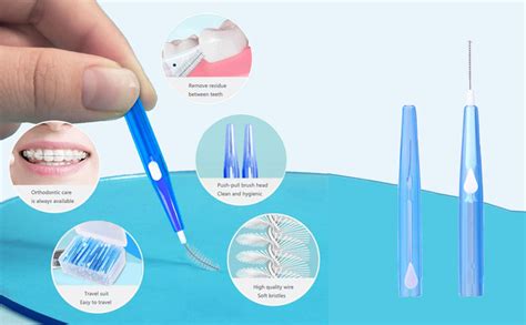 60pcs Interdental Brushes Between Teeth Gum Soft Bristles Braces Brush Dental Brushes With Push