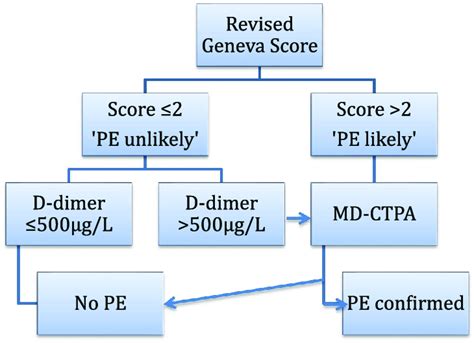 Diagnostic Algorithm For Pulmonary Embolism Note Pe Pulmonary