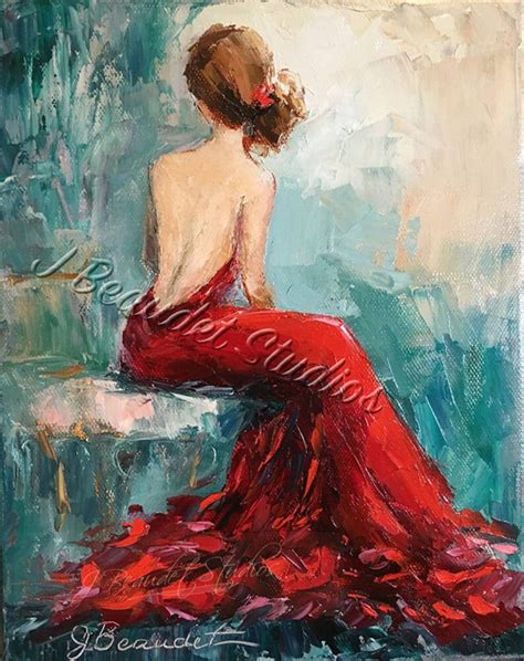 Paintings Of Women In Red Dresses