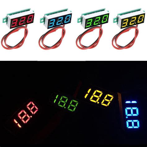 New LED Voltage Display DC Meter Digital Voltmeter Wires V Panel Tester Shopee Thailand