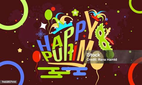 유대인 전통 휴일 카니발 개념의 행복한 푸림 Hamantaschen 카니발 마스크 색종이 색 배경에 Parti와 함께 축하 3월 26일의 부림절 개념 공휴일에 대한 스톡