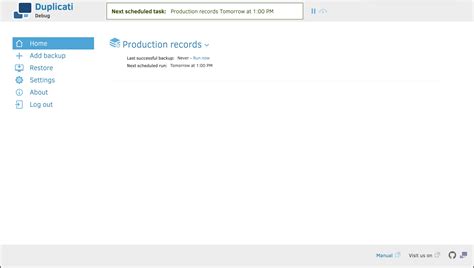 Running A Backup Duplicati