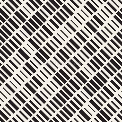 Vector Seamless Black And White Irregular Dash Rectangles Grid Pattern Trendy Monochrome