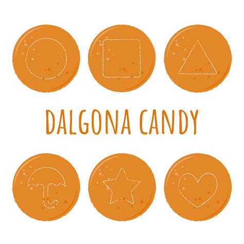 Dalgona Candy Set Korean Street Food Sweets Sugar Honeycomb With Circle Triangle Square