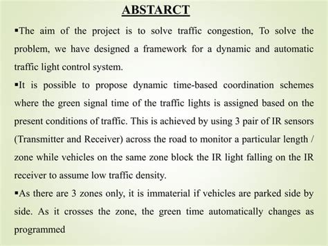 Density Based Traffic Signal With Remote Override In Emergency Pptx