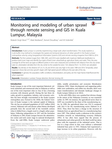 Pdf Monitoring And Modeling Of Urban Sprawl Through Remote Sensing