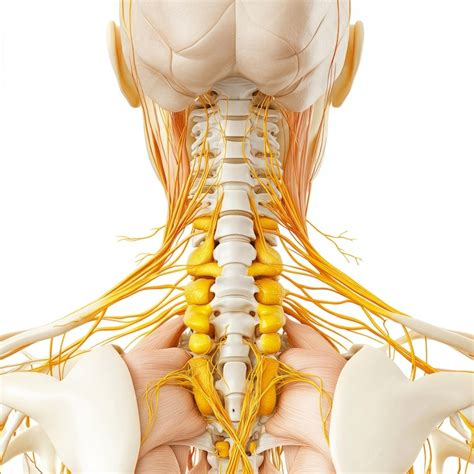 Human Cervical Spine Anatomy Labeled Nerves And Structures Detailed