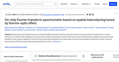 Citation Report On Chip Fourier Transform Spectrometer Based On
