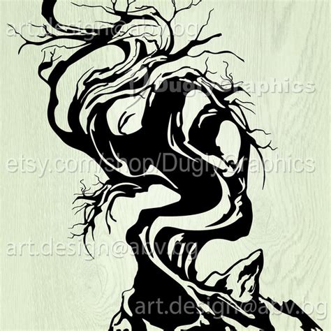 Wind Blowing Tree Etsy