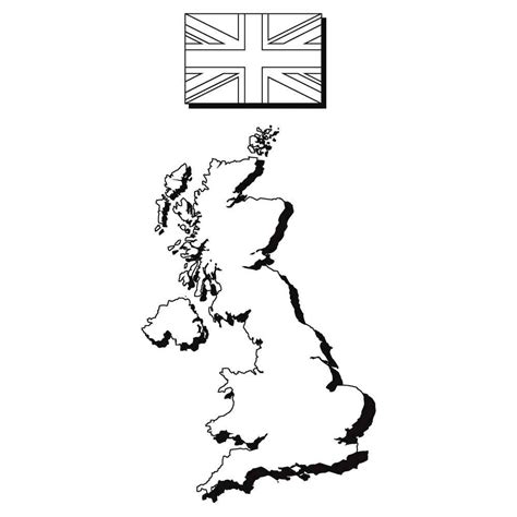 Раскраска Карта Англии и флаг распечатать или скачать