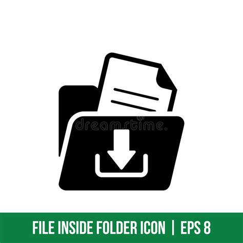 File Inside Folder Icon Vector Template Solid Color Stock Vector Illustration Of Diagram