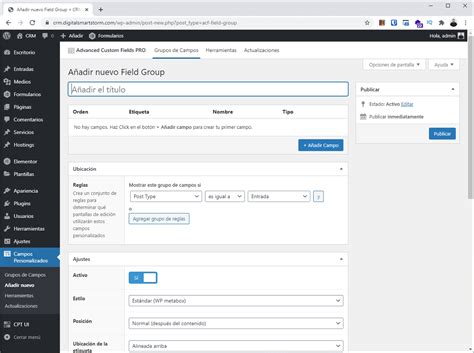 acf custom fields custom posts y custom taxonomies en wordpress