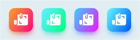 Attachment Solid Icon In Square Gradient Colors Document Signs Vector Illustration 18877734