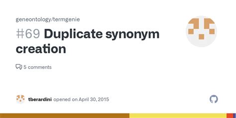 Duplicate Synonym Creation · Issue 69 · Geneontologytermgenie · Github