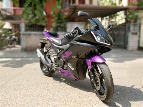 Satin Black And Glossy Purple Yamaha R15 V2 By A Wraps Yamaha R15