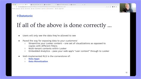 Implementing Row Level Data Security In Looker Looker Webinars Youtube