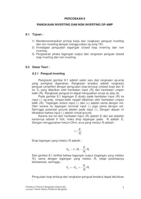 pdf perc 8 rangkaian inverting dan non inverting op amp pdf dokumen