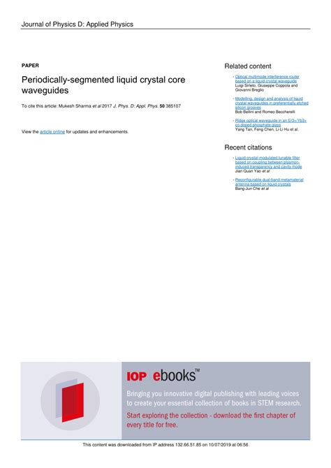 Pdf Periodically Segmented Liquid Crystal Core Waveguides