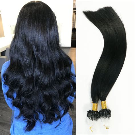 Jet Black Micro Loop Ring Hair Extensions Hsuhairextensions