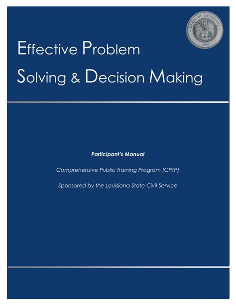 Pdf Effective Problem Solving And Decision Making Dokumen Tips