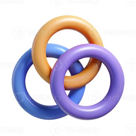 Impressive Inspired Three Interlocking Circles Representing Connection Clean Lines Flat Color