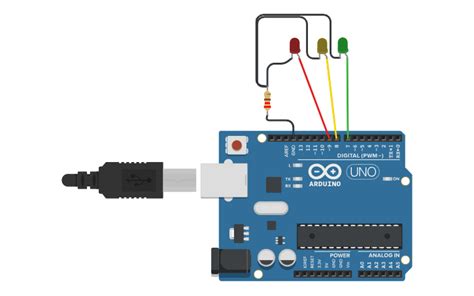Circuit Design Arduino Stoplight Tinkercad