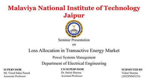 Loss Allocation Methods In Transactive Energy Market Ppt