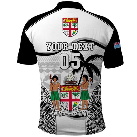 Custom Fiji Rugby Polo Shirt World Cup 2023 Fijian Tapa Pattern Black