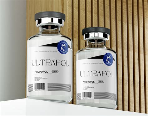 Propofol Ultrafol Minimalist Label Design For Medical Anesthesia