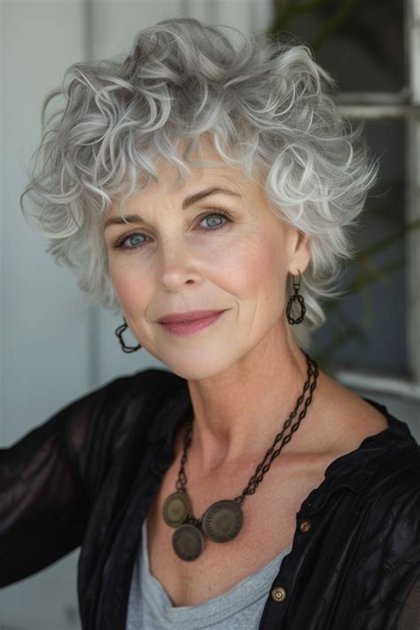 79 Curly Hairstyles For Women Over 60 Grey Curly Hair Short Curly