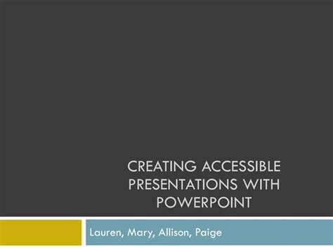Making Powerpoint Accessible Ppt