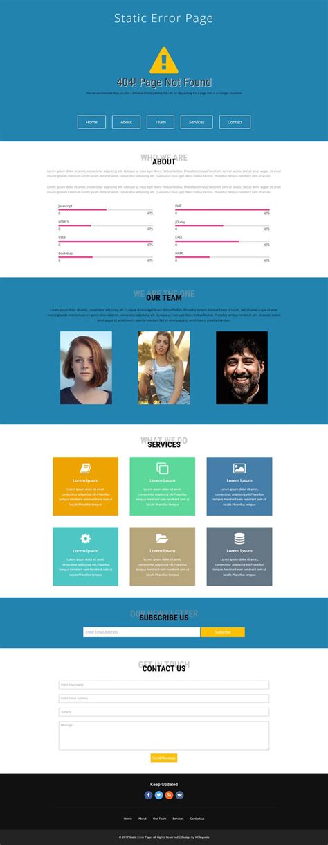 Static Error Page A Flat Bootstrap Responsive Web Template