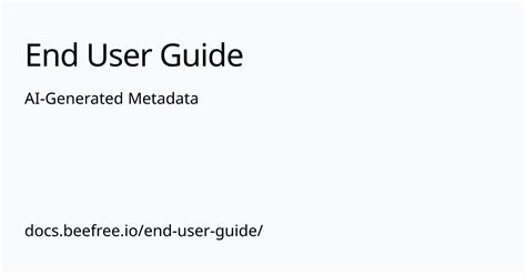 AI Generated Metadata White Label End User Guide