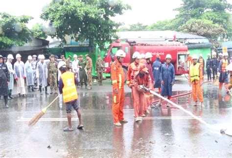 မြစ်ကြီးနားမြို့၌ မြစ်ရေပြန်လည်ကျဆင်းသွားပြီး စုပေါင်းသန့်ရှင်းရေးလုပ်ငန်းများ ဆောင်ရွက်၊ ဗန