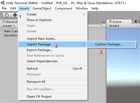 4 quick start of sdk access — picovr unity sdk 0 1 documentation