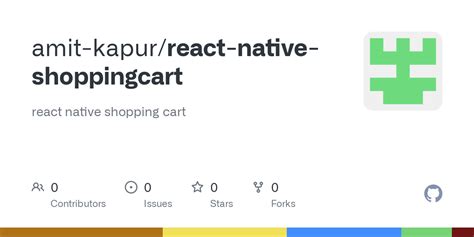 GitHub Amit Kapur React Native Shoppingcart React Native Shopping Cart