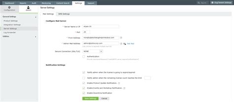 How To Configure The Mail Server In Exchange Reporter Plus