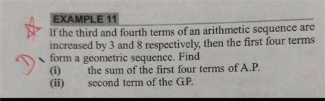 i if the third and fourth terms of an arithmetic sequence are