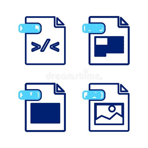 set xml file document html psd svg and png icon vector stock vector illustration of type