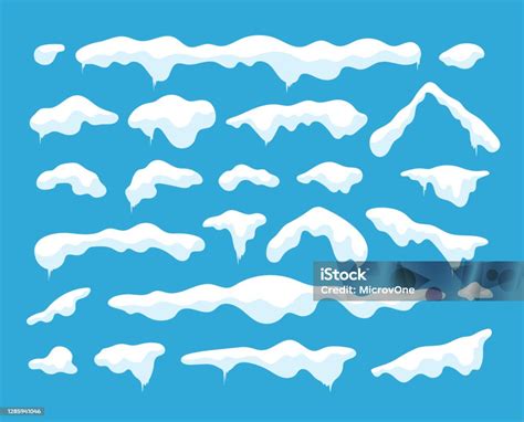 스노우 캡 눈 표류와 고드름 아이스 캡 겨울 장식 눈 덮인 프레임 벡터 고립 된 크리스마스와 새해 요소 0명에 대한 스톡 벡터 아트 및 기타 이미지 Istock