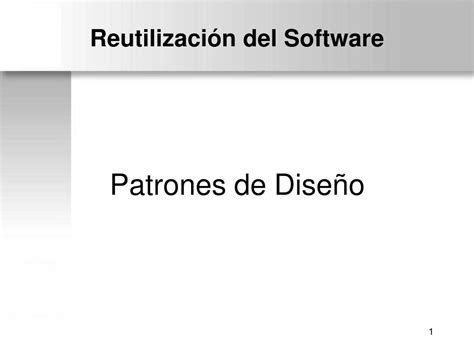 Pdf De Programación Reutilización Del Software Patrones De Diseño