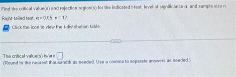 [solved] I Will Need The Critical Value And The Rejection R