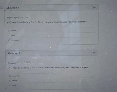 Solved Suppose G T T−1 1 G T Has A Discontinuity At T 0