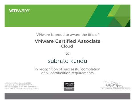 Vmware Certificate Pdf