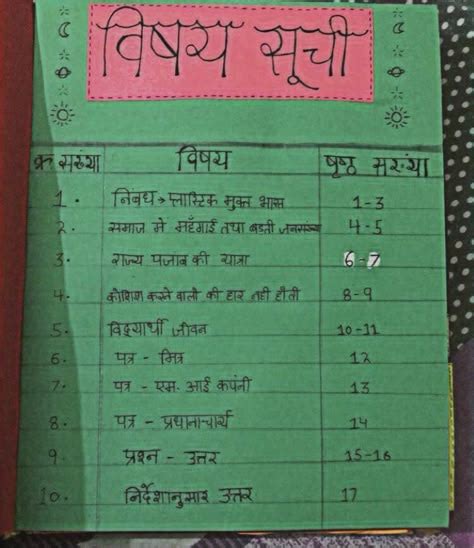 Creative Hindi Project Cover Page Ideas