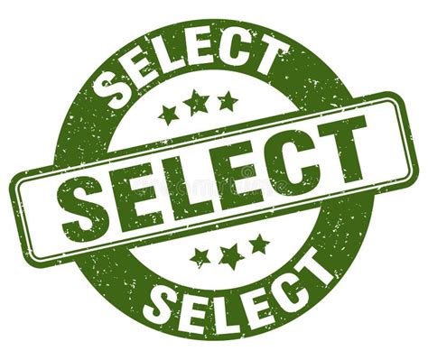 Select Stamp Select Label Round Grunge Sign Stock Vector