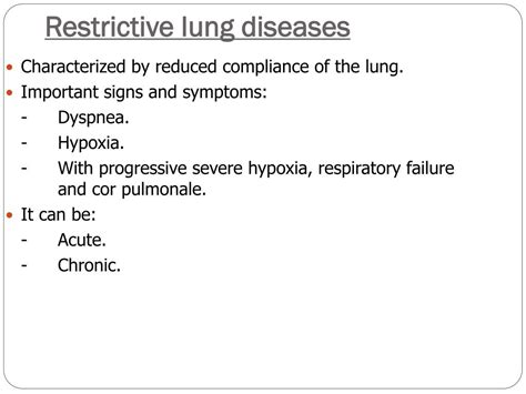 Ppt Restrictive Lung Diseases Powerpoint Presentation Free Download