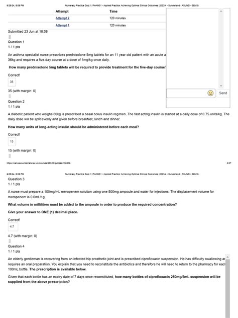 Numeracy Practice Quiz 1 Pham01 Applied Practice Achieving