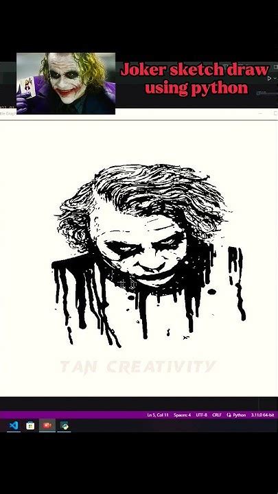 Joker Sketch Draw Using Python Turtle Shorts Viral Trending Coding Python Programming