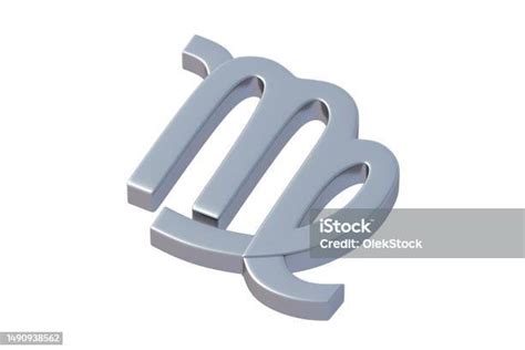 점성술 기호 처녀자리는 흰색 배경에 분리되어 있다 금속 조디악 기호입니다 3d 렌더링 0명에 대한 스톡 사진 및 기타 이미지 0명 3차원 형태 금속의 Istock